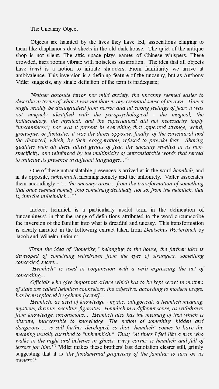 The Uncanny Object (1998) – Red's Kingdom